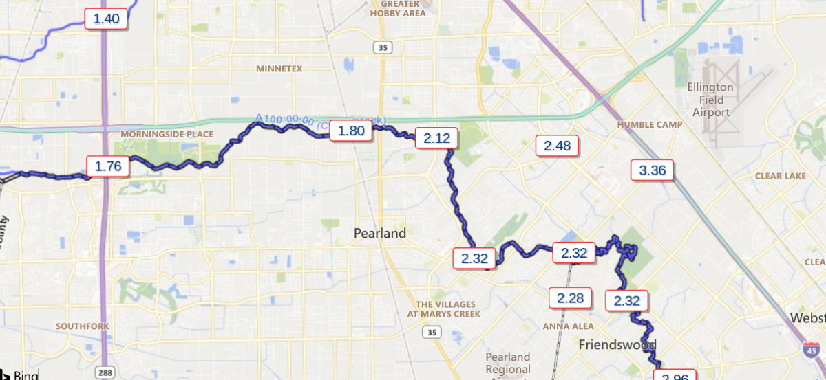Flood Warning Map for All Areas Pearland included.