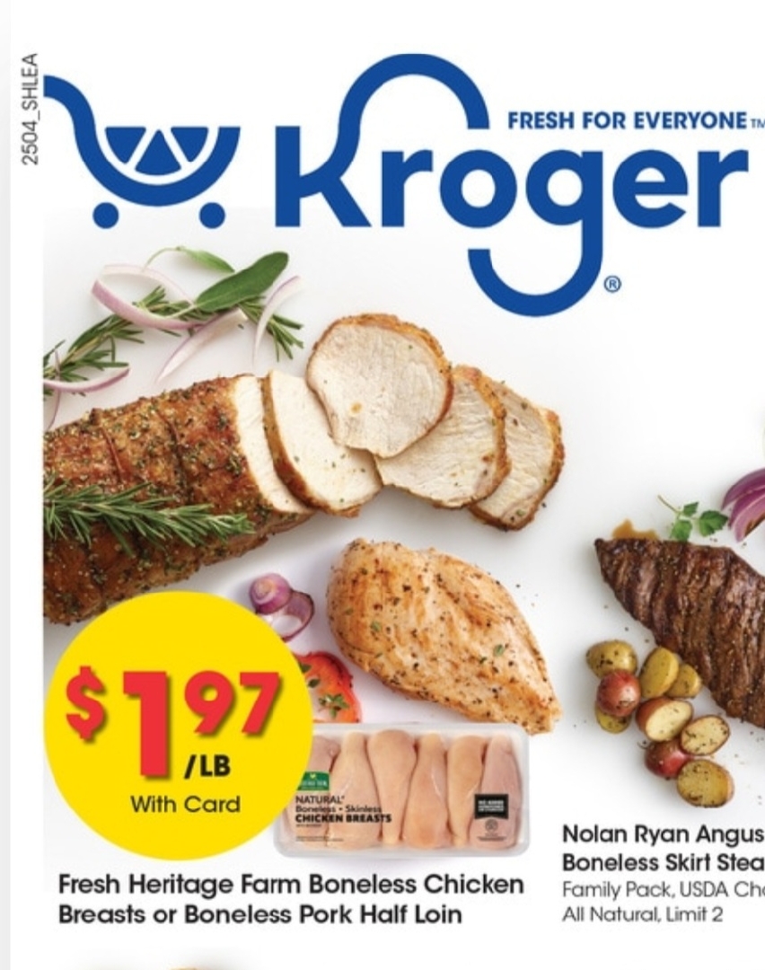 If anyone is needing chicken, Kroger has it for $1.97. Sale sta