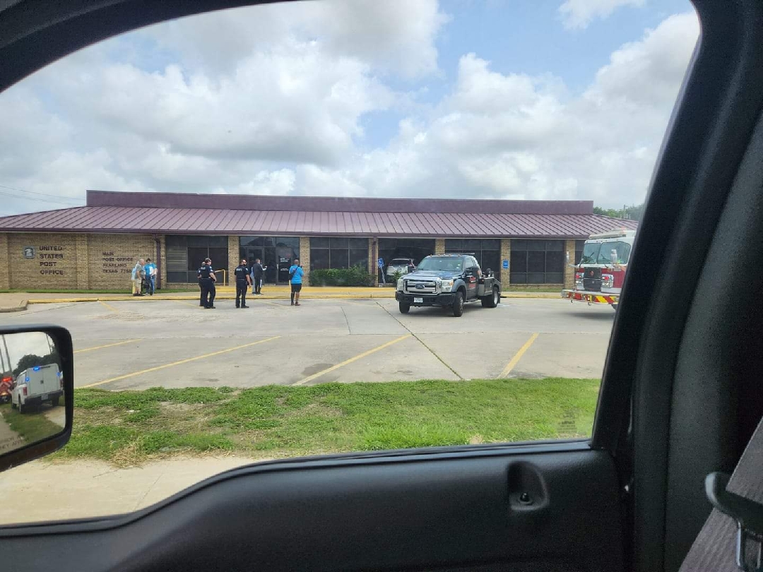 Post office on walnut had a car drive through it!