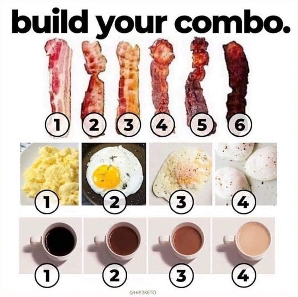 Build your combo breakfast Pick, choose and Enjoy.