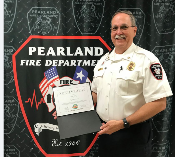Pearland Fire Dept Awards Chief Riley 10 years Service
