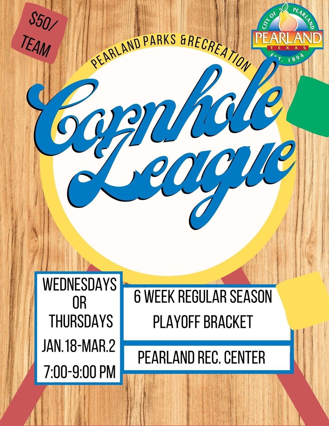 Pearland Parks and Recreation Cornhole League