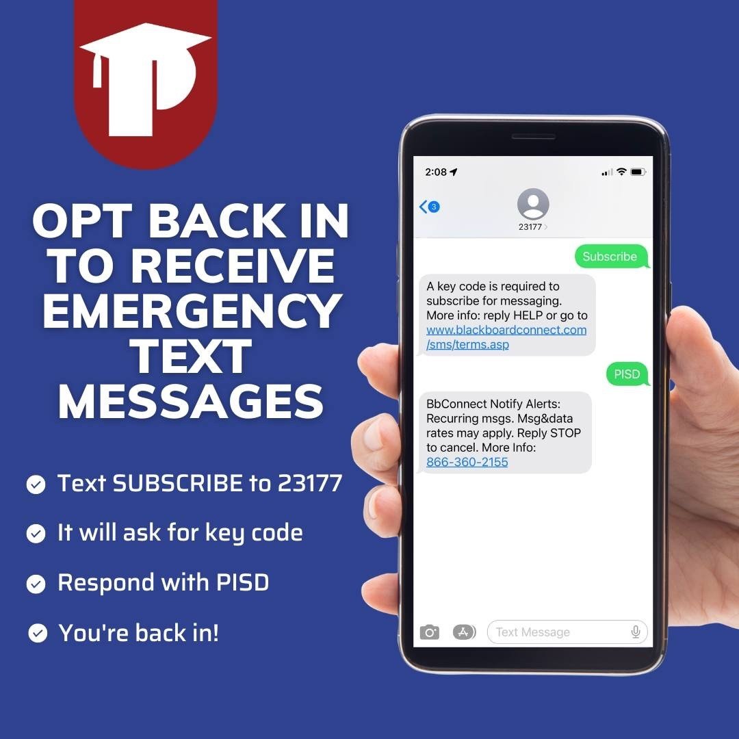 Emergency Text Messages from Pearland ISD